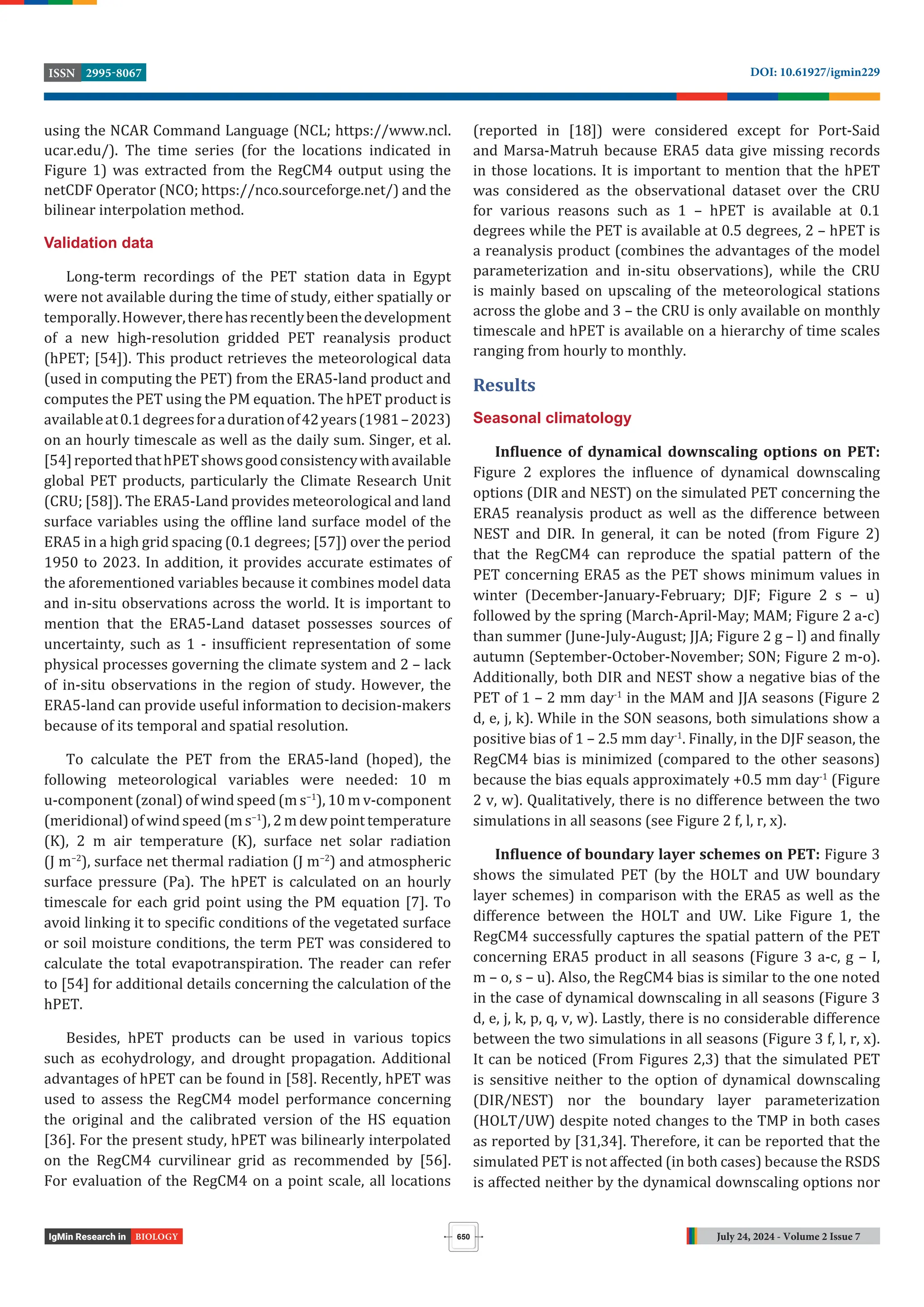 Boundary Layer Selection and Its Role in Modeling Egypt’s ...
