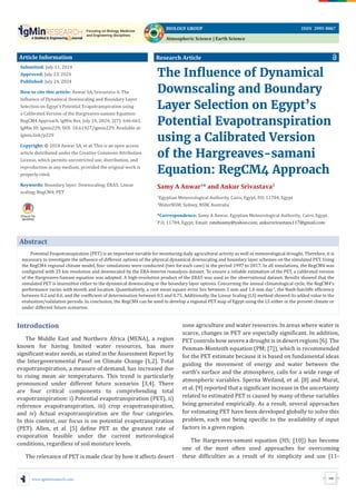 Boundary Layer Selection and Its Role in Modeling Egypt’s Evapotranspiration Potential | PDF