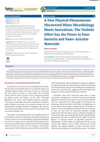 Intersecting Art and Science: The Yoshida Effect in Bacterial and Nano ...