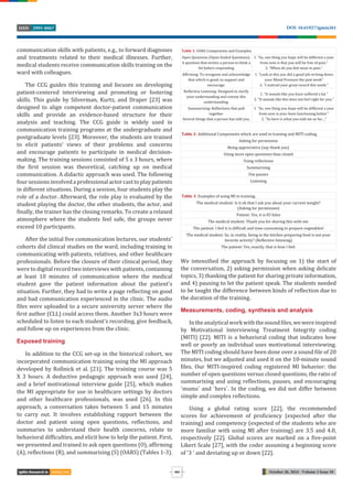 Communication Training at Medical School: A Quantitative Analysis | PDF