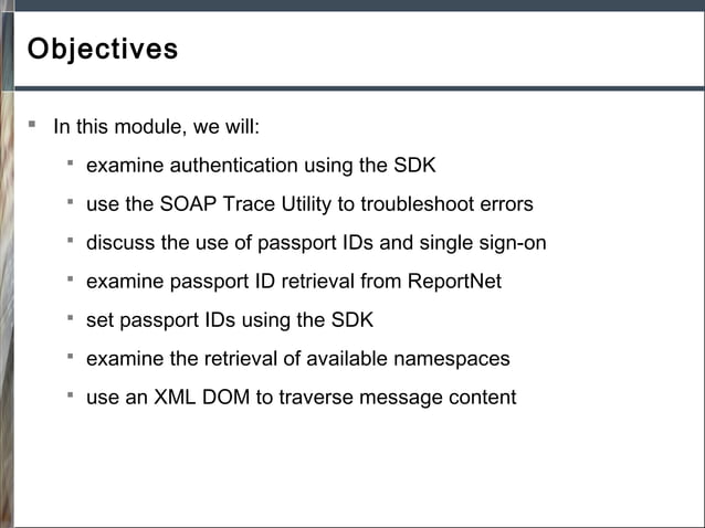 Authentication using Cognos java/ASP SDK | PPT