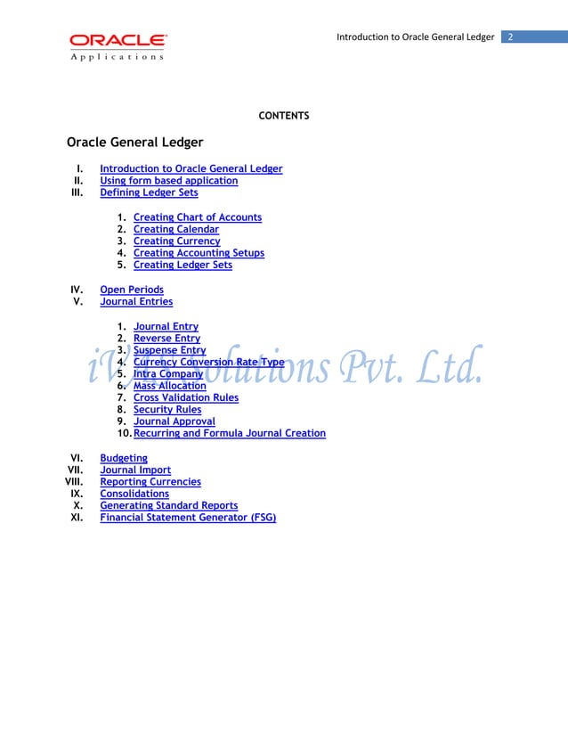 Oracle General ledger ivas | PDF