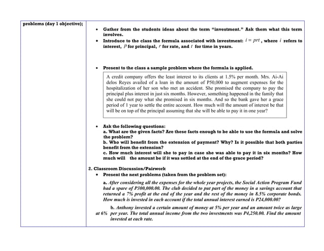 Ignatian pedagogical paradigm lesson plan on special products and ...
