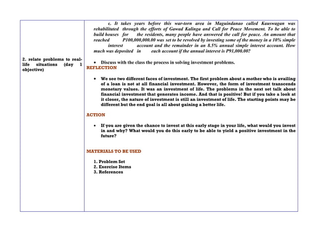 Ignatian pedagogical paradigm lesson plan on special products and ...