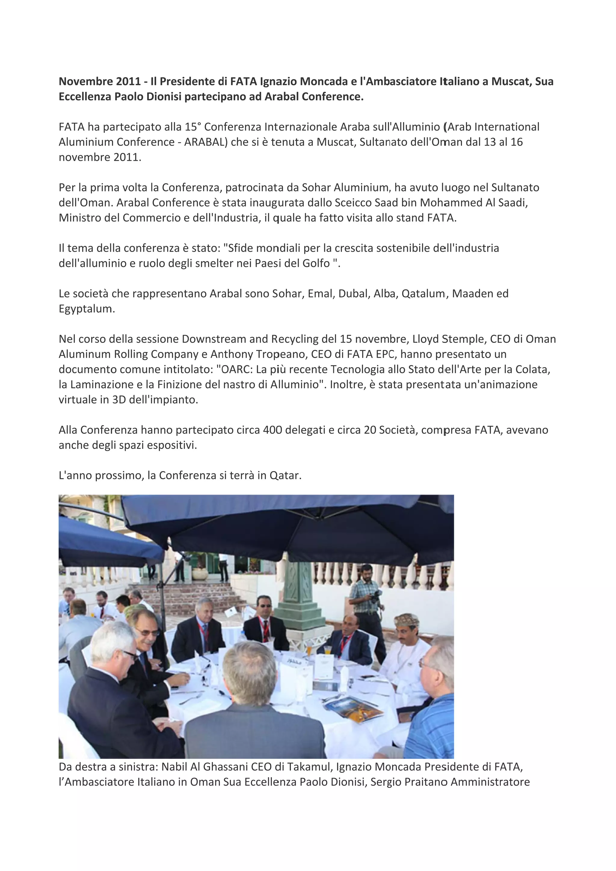 Ignazio Moncada Presidente Fata - Arabal conference | PDF