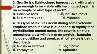About the Igneous Rocks and Types of Igneous Rocks | PPT