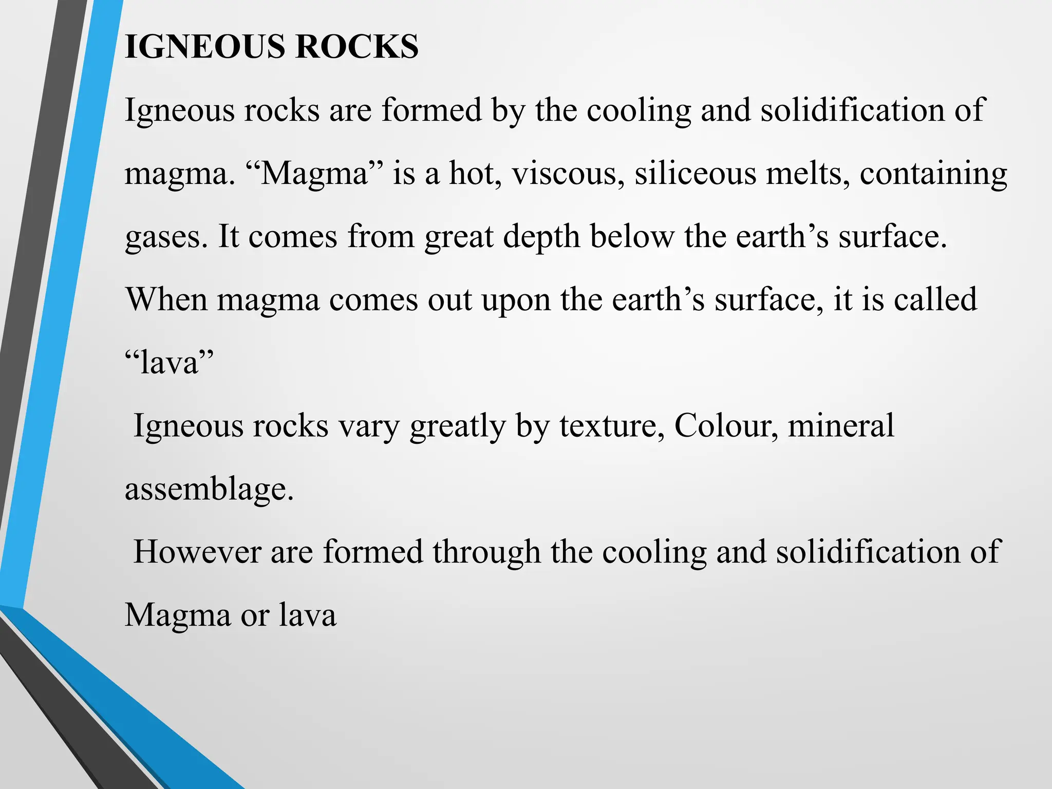 igneous rocks fully detailed full information | PPTX