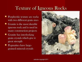 Igneous rocks 2011acloutier copyright | PPT