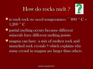 Igneous rocks 2011acloutier copyright | PPT