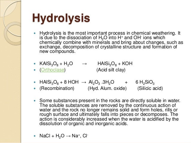 Chemical Weathering Hydrolysis Diagram What Are Five Examples Of
