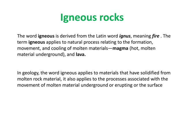 Igneous rocks intro lec 1 | PPT | Free Download