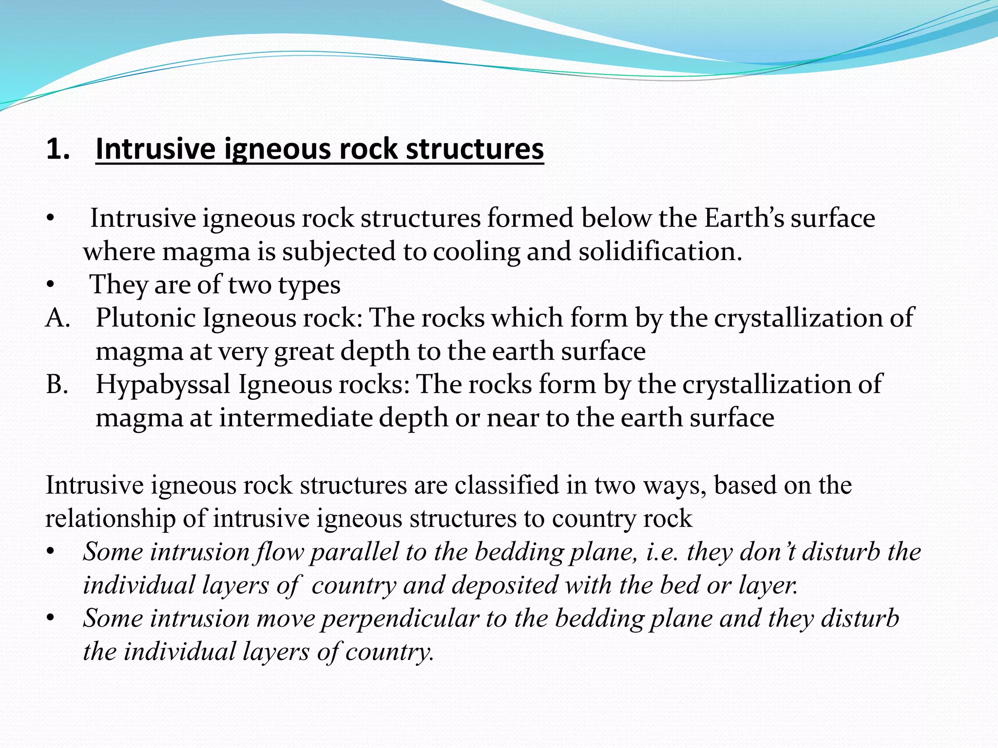 Igneous structure and genesis (structural geology) | PPTX
