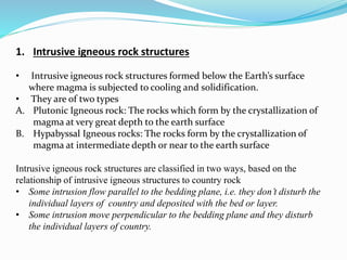 Igneous structure and genesis (structural geology) | PPTX