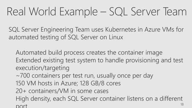 Microsoft Ignite 2017 Sql Server On Kubernetes Swarm And Open Shift Pptx Cloud Computing