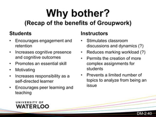 U Waterloo - Designing and Supporting Online Groupwork - Ignite2013 | PPT