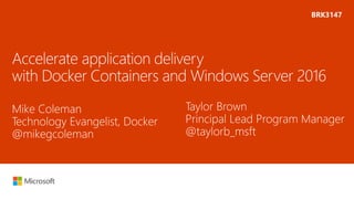 Ignite 2016 - Docker Overview | PPTX
