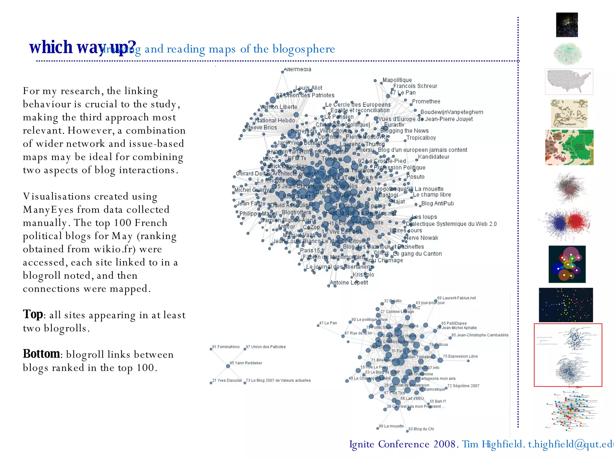 Which way up? Drawing and reading maps of the blogosphere | PPT