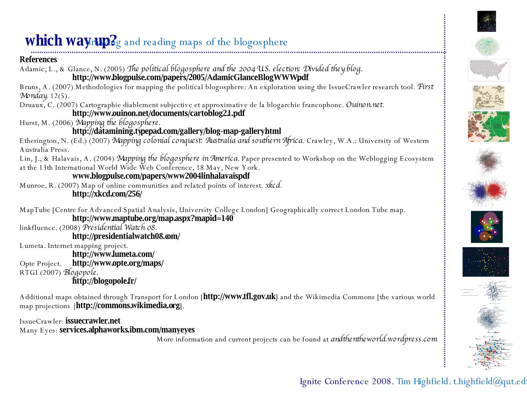 Which way up? Drawing and reading maps of the blogosphere | PPT
