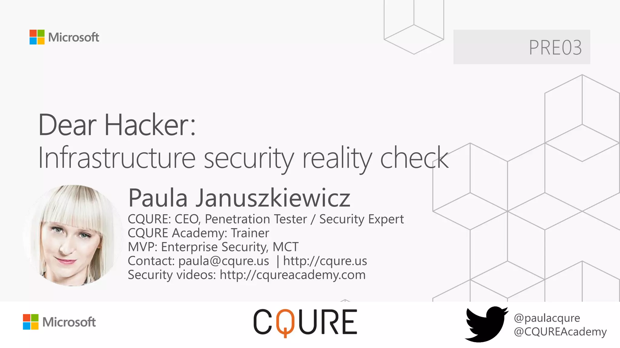 Dear Hacker: Infrastructure Security Reality Check | PPT