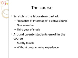 Using Scratch with Education Sciences Students | PPT