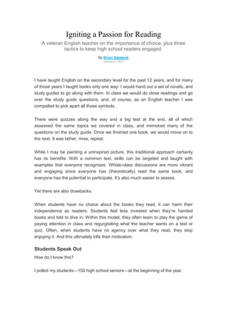 Igniting a passion for reading | PDF