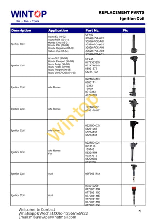 Ignition coil catalog wintop | PDF