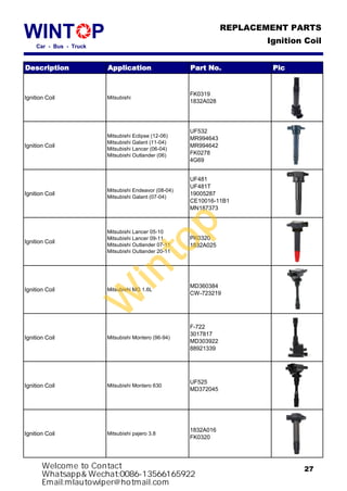 Ignition coil catalog wintop | PDF