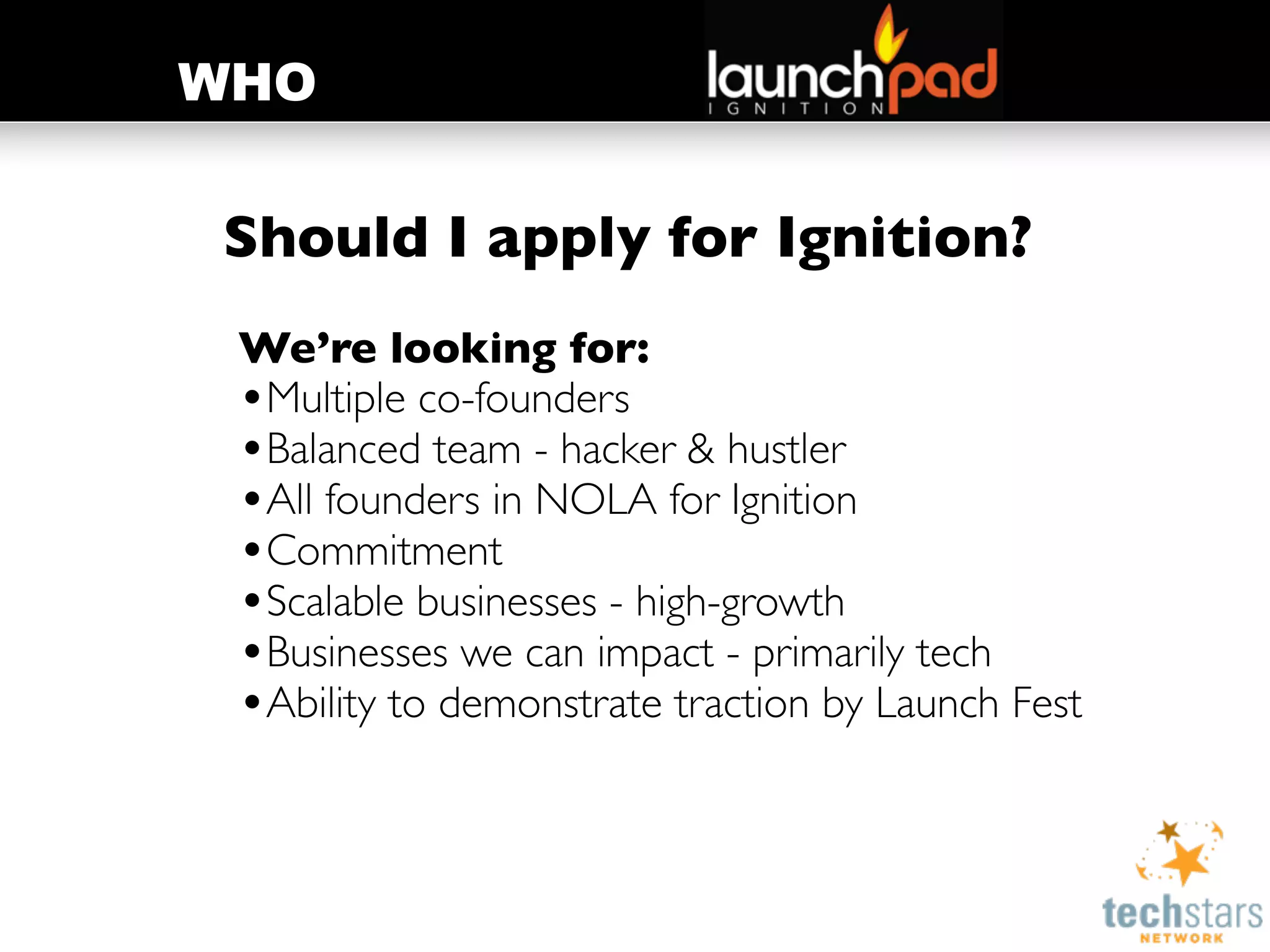 Launch Pad Ignition 2012 | PPT