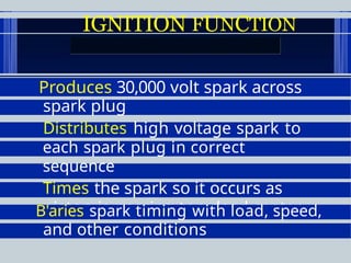 ignition system. In automobile and their functions pptx | PPTX