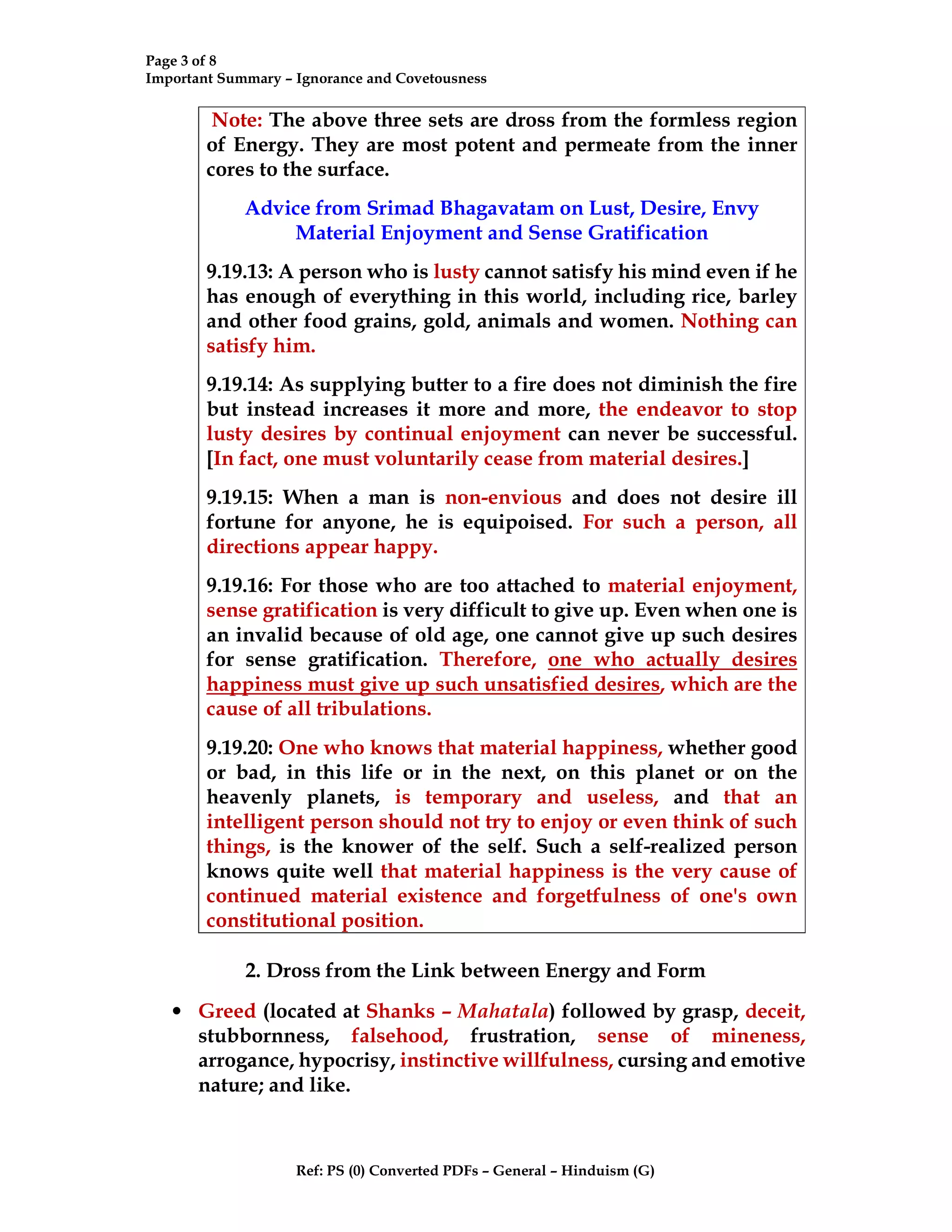 Ignorance and Covetousness | PDF