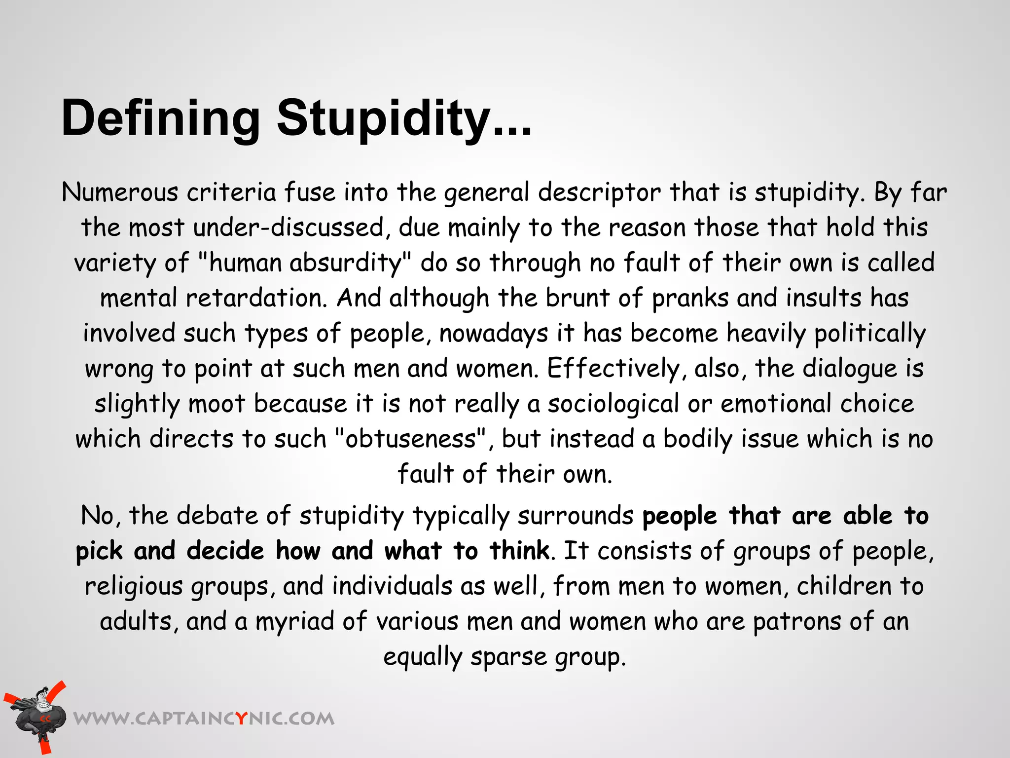 Ignorance and Stupidity | PDF