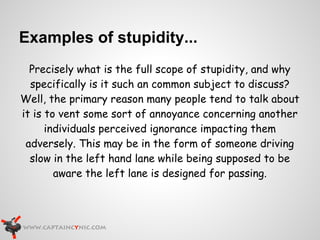 Ignorance and Stupidity | PPT