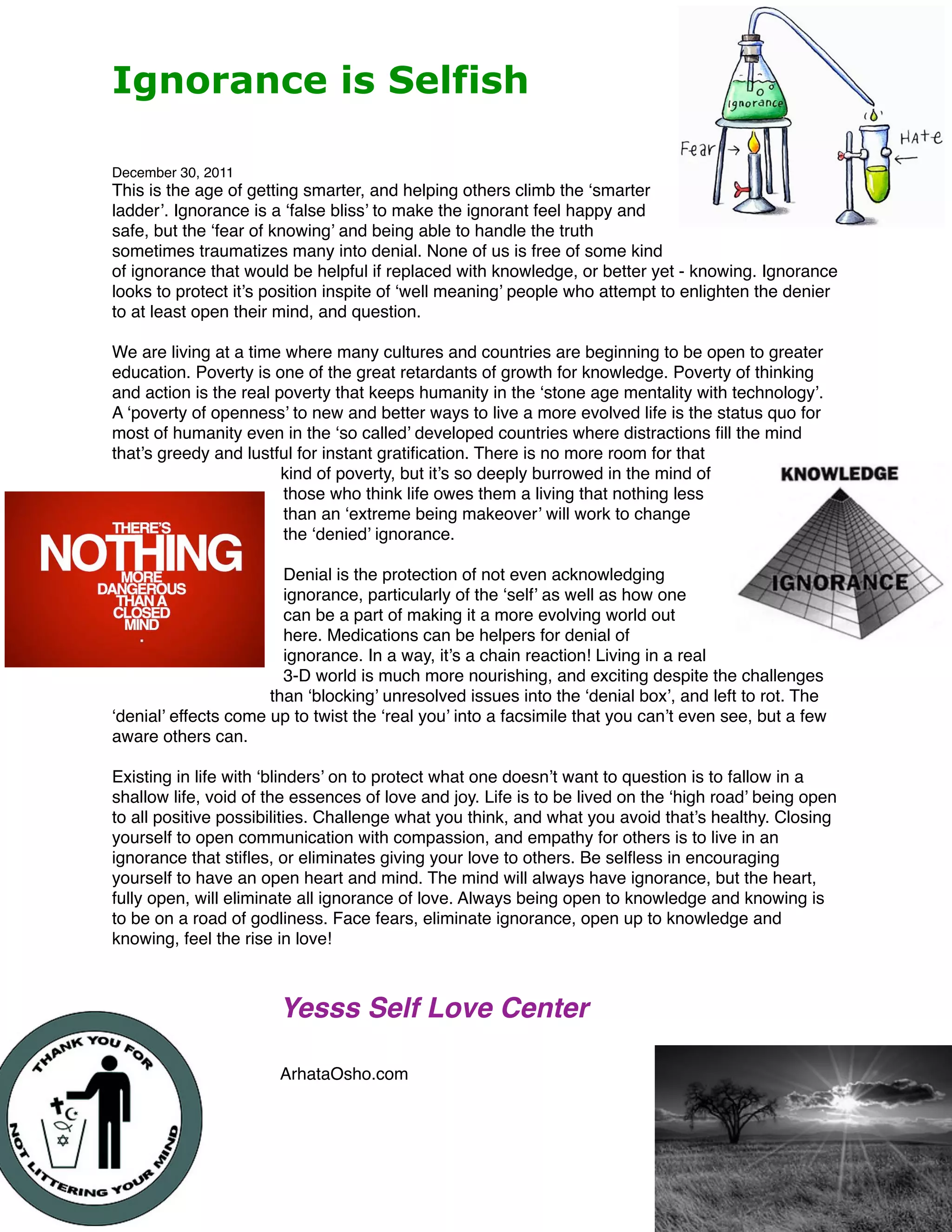 Ignorance is selfish | PDF