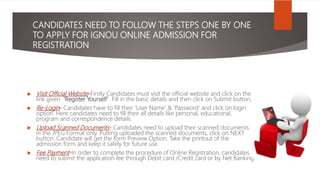 IGNOU ADMISSION PROCEDURE 2018 | PPTX