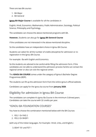 Ignou ba course | PDF