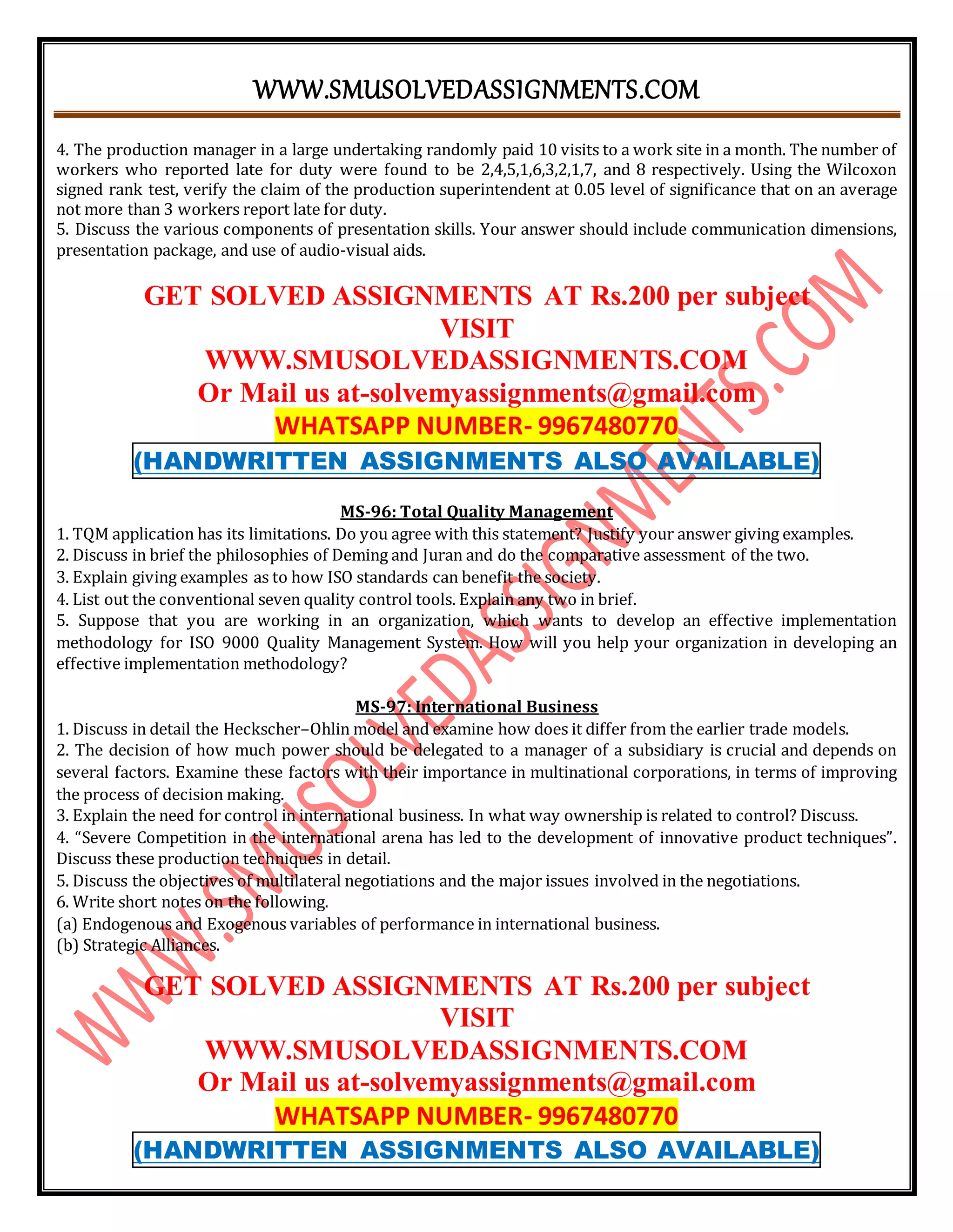 Ignou July-December 2017 solved assignments @ 200 per assignment | PDF