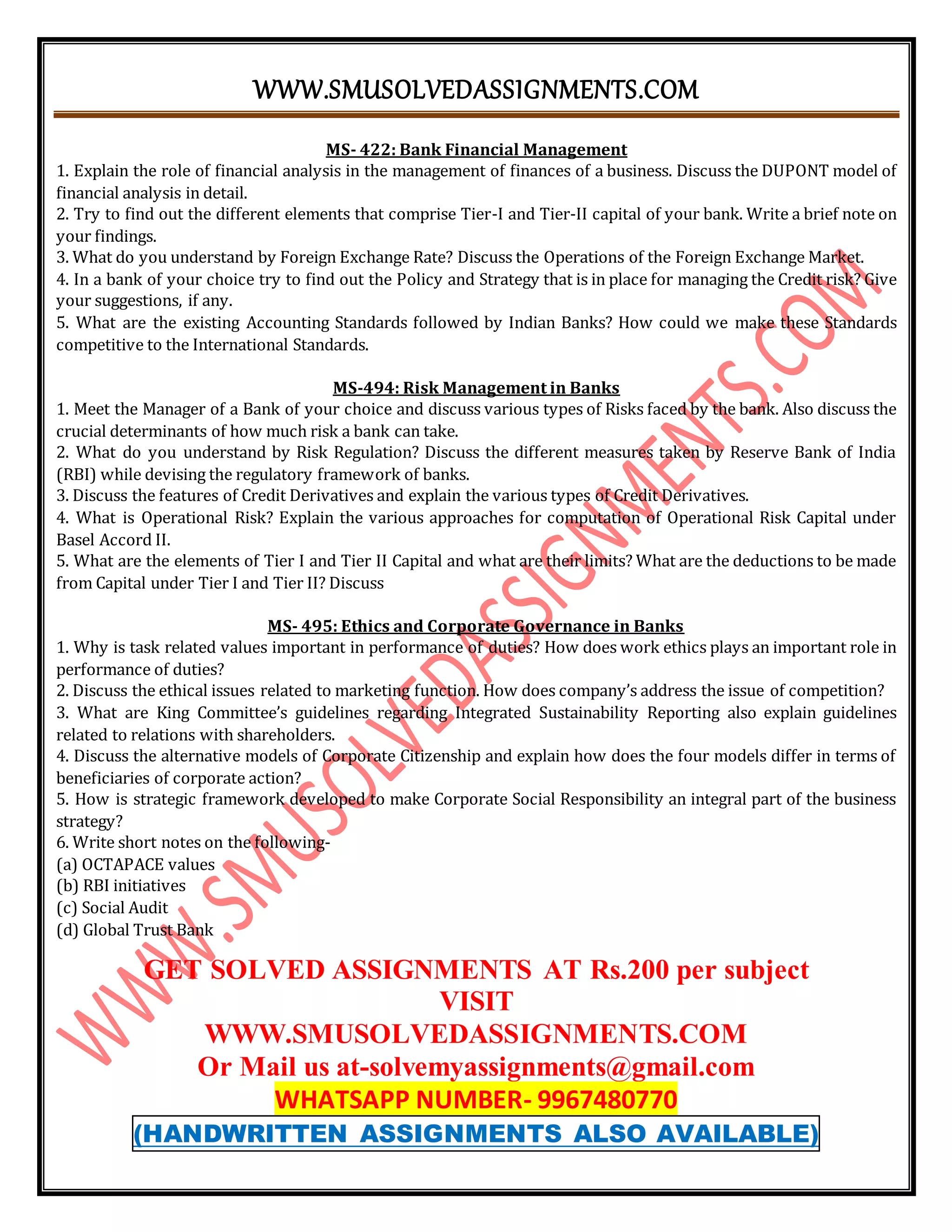 Ignou July-December 2017 solved assignments @ 200 per assignment | PDF