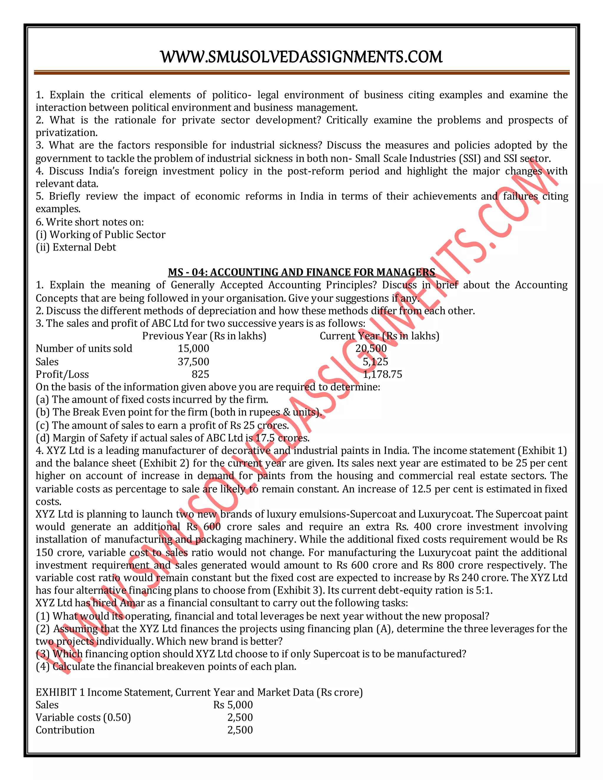 Ignou July-December 2017 solved assignments @ 200 per assignment | PDF
