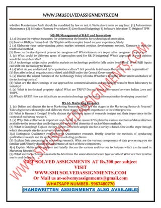 Ignou July-December 2017 solved assignments @ 200 per assignment | PDF