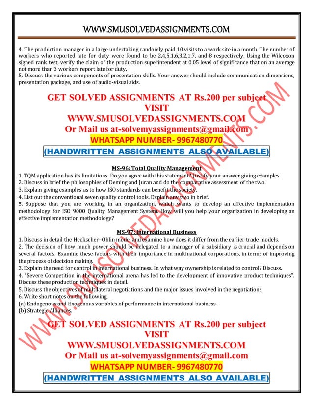 Ignou July-December 2017 solved assignments @ 200 per assignment | PDF