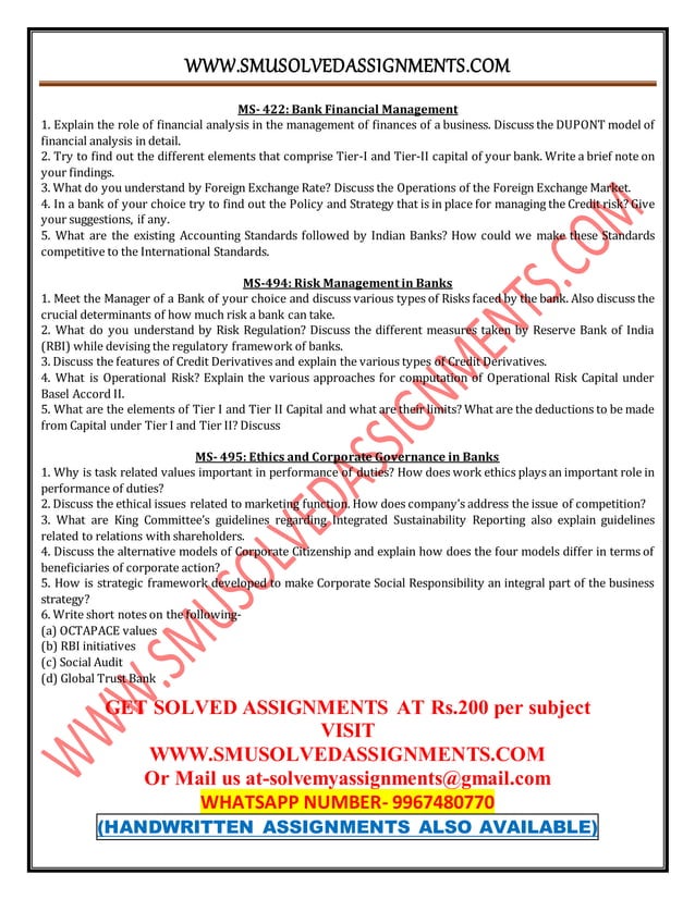 Ignou July-December 2017 solved assignments @ 200 per assignment | PDF