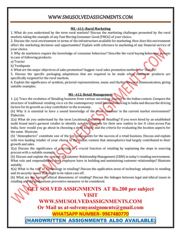 Ignou July-December 2017 solved assignments @ 200 per assignment | PDF