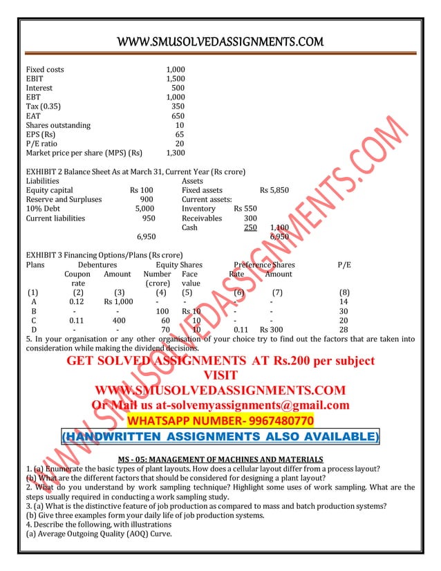 Ignou July-December 2017 solved assignments @ 200 per assignment | PDF