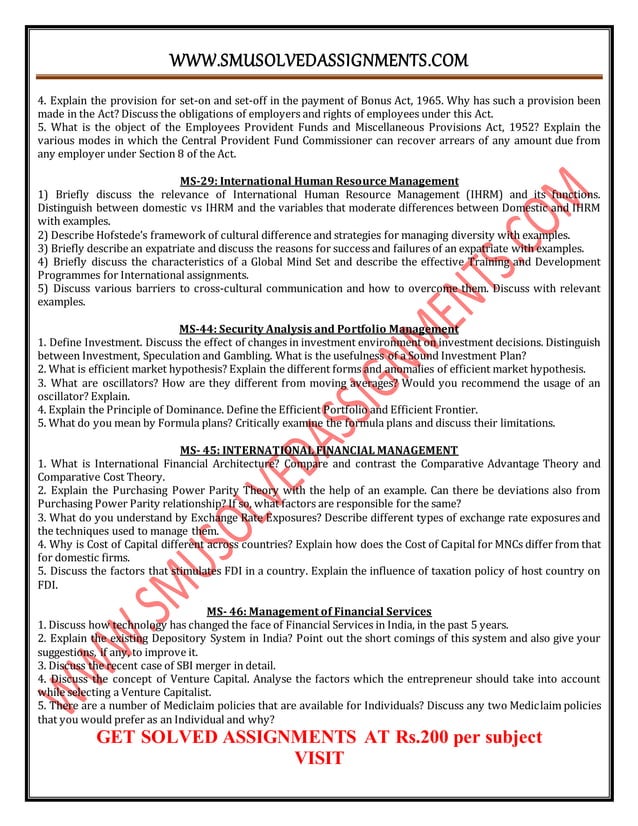 Ignou July-December 2017 solved assignments @ 200 per assignment | PDF