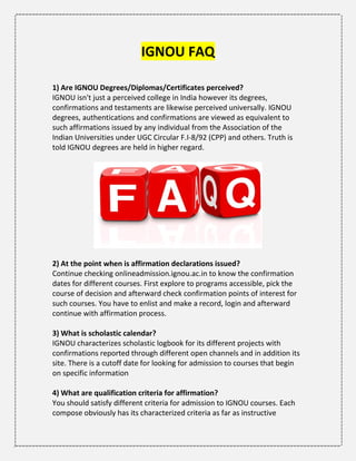 Ignou faq | PDF