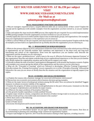 Ignou mba solved assignment june 2017 | PDF