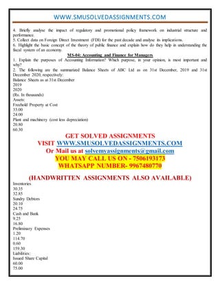 Ignou mba assignments april 9967480770 | DOCX