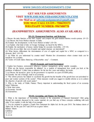 Ignou mba december 2019 solved assignments | PDF