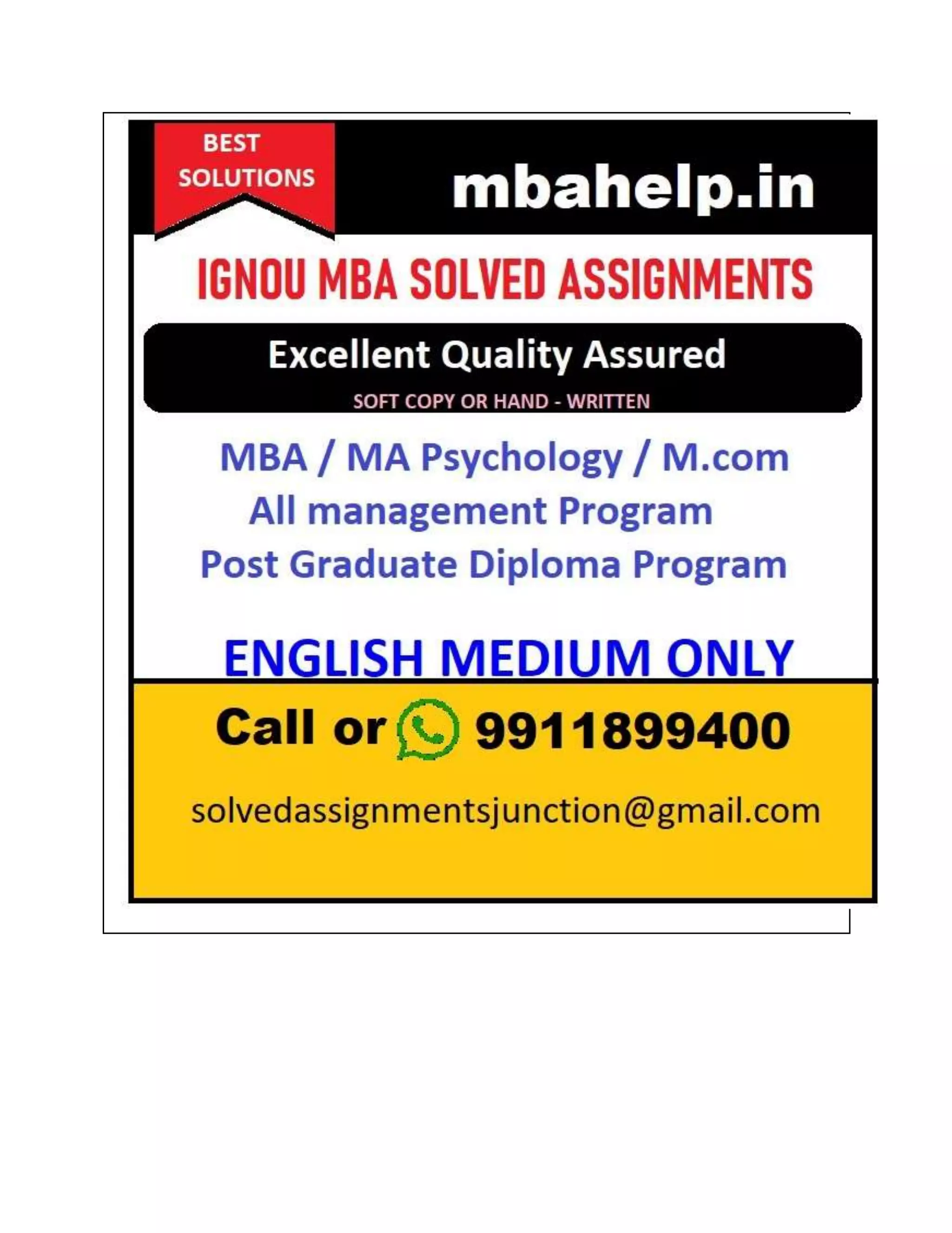 IGNOU SOLVED ASSIGNMENTS 2019 | PDF