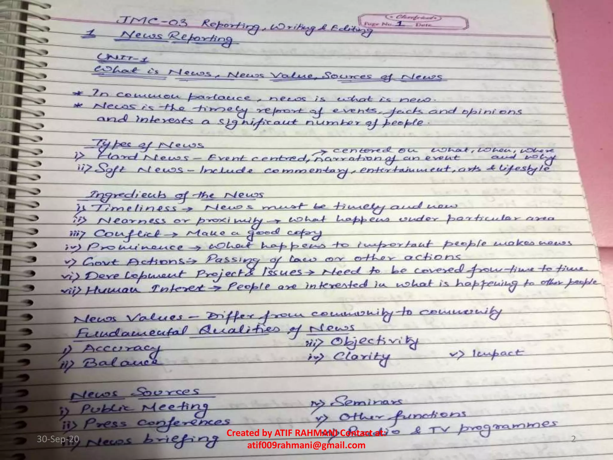 IGNOU PGJMC-03 Quick Handwritten Revision Notes | PPT